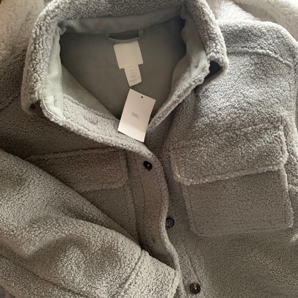 H&M | Jackets & Coats | Hm Shearling Shacket Shirt Jacket Blogger Fav ...